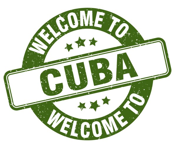 Welcome to cuba stamp round sign Royalty Free Vector Image