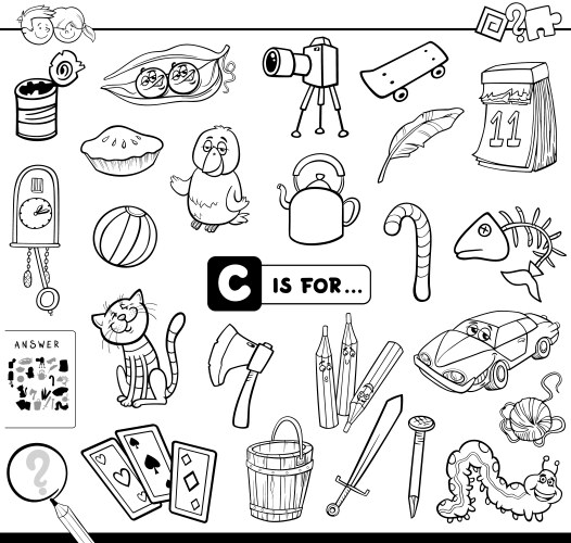 First letter a word educational activity Vector Image