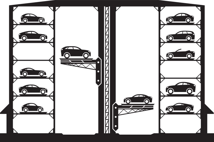 Different types car parking spaces Royalty Free Vector Image