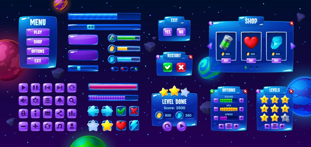 Button Game Space Vector Images (over 3,800)