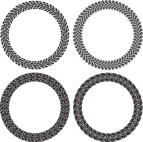 Tire track text circle Royalty Free Vector Image