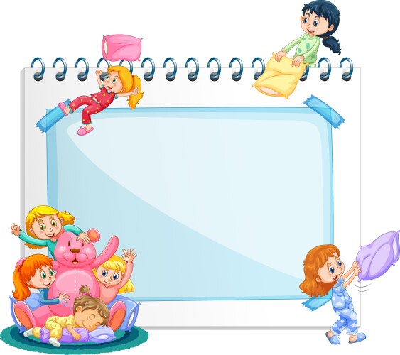 Border design with children reading Royalty Free Vector