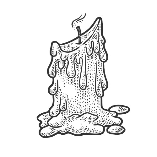 Ink sketch burning candles Royalty Free Vector Image