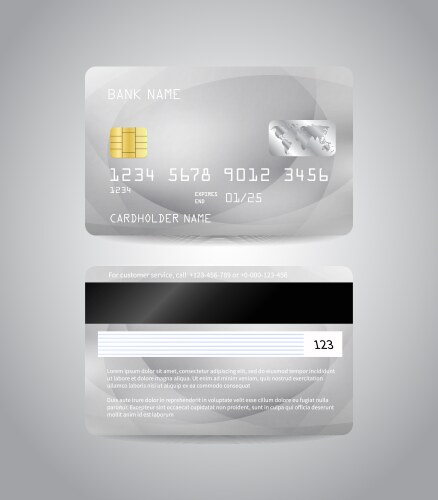 Credit card front and back side Royalty Free Vector Image
