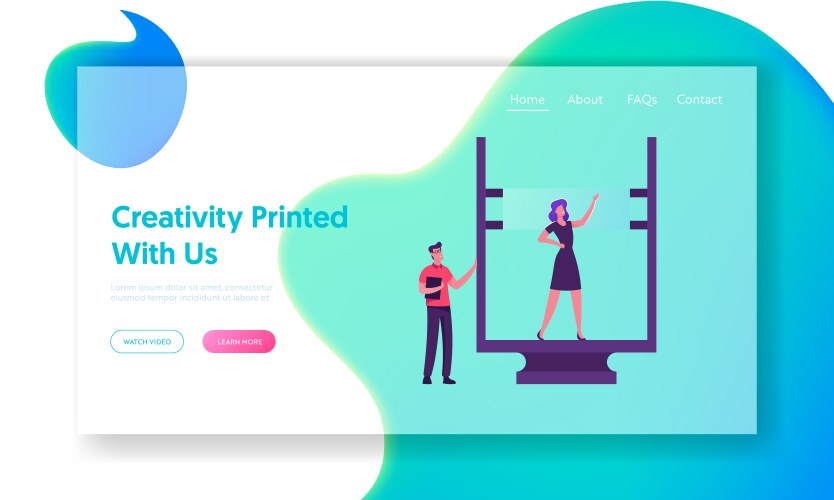3d printing technology concept website template Vector Image