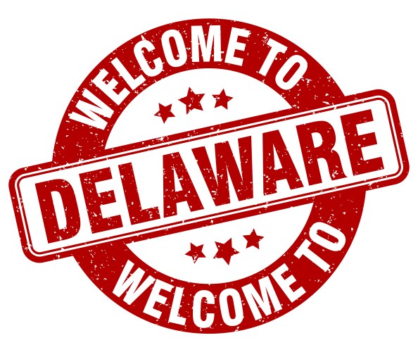 Welcome to delaware stamp delaware round sign Vector Image