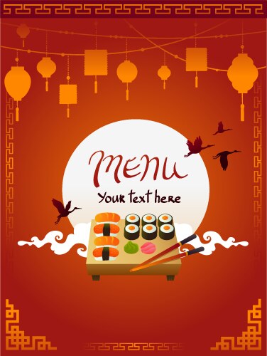 Asian Menu Template - Food & Culture Vector Image