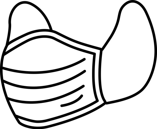 Disposable Face Mask Line Art – Royalty-Free Vector | VectorStock
