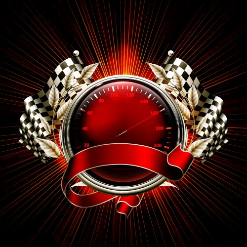 Silver racing emblem Royalty Free Vector Image