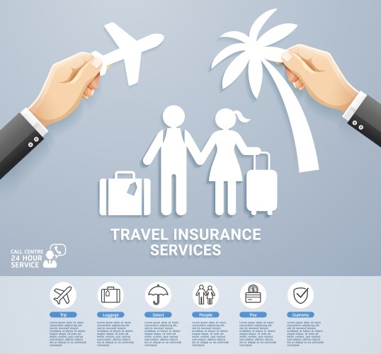 Travel insurance lp template Royalty Free Vector Image