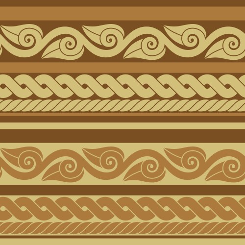 Set of ancient roman ornaments border patterns Vector Image