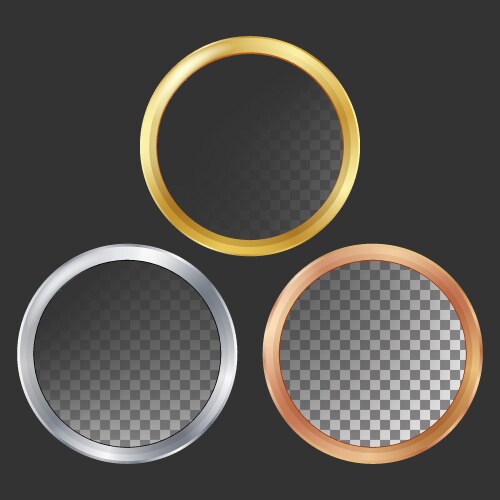 Bronze roze gold gradients set in hexagons big Vector Image