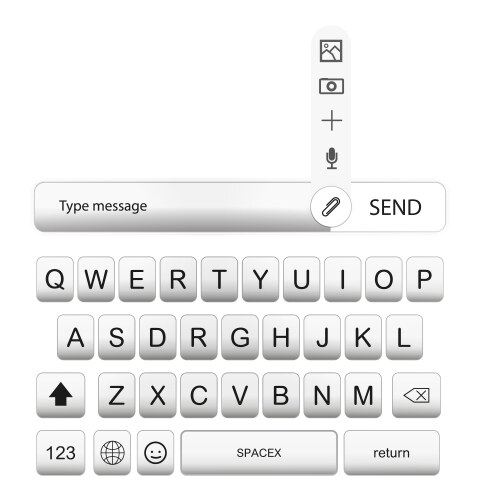 Mobile keyboard template Royalty Free Vector Image