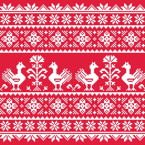 Ukrainian slavic folk knitted emboidery pattern Vector Image