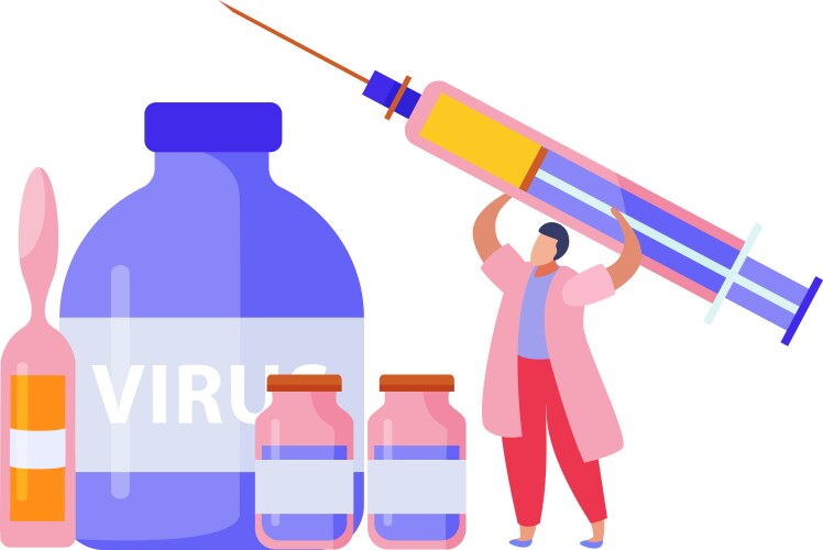 Vaccination concept poster Royalty Free Vector Image