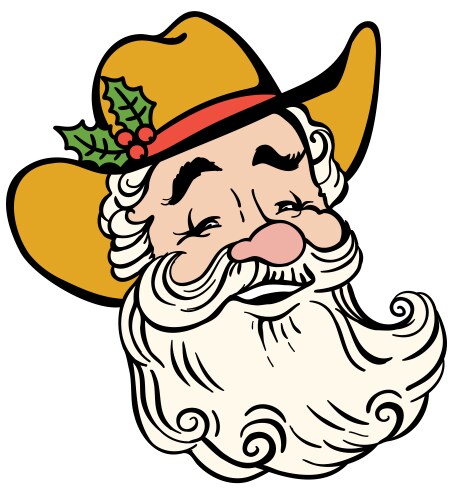 Santa cowboy isolated on white Royalty Free Vector Image