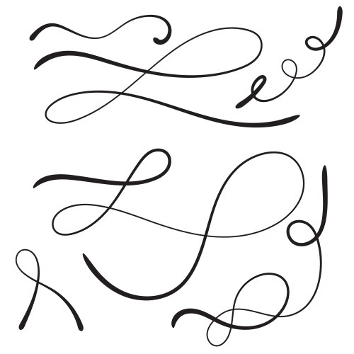 Swoosh and swish underlines hand drown Royalty Free Vector
