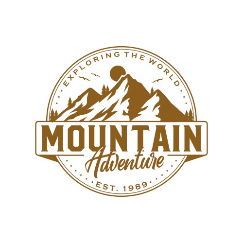 Vintage mountain logo design template Royalty Free Vector