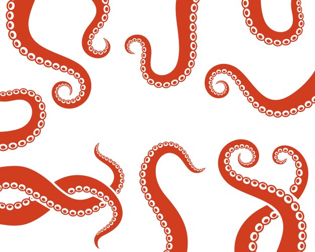 Red octopus realistic object Royalty Free Vector Image