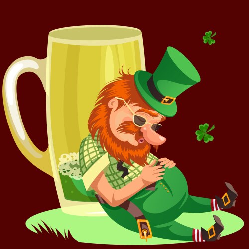 St patricks day leprechaun face Royalty Free Vector Image