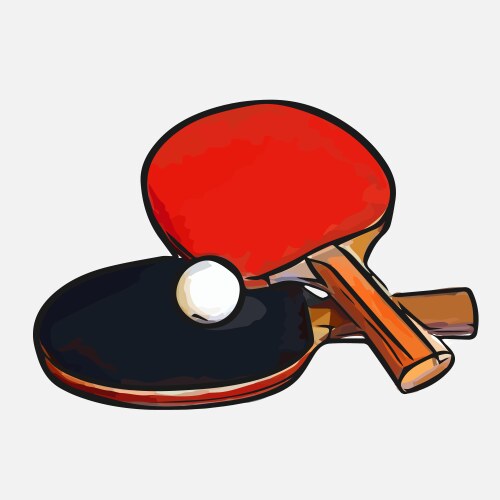 Table tennis bats and ball Royalty Free Vector Image