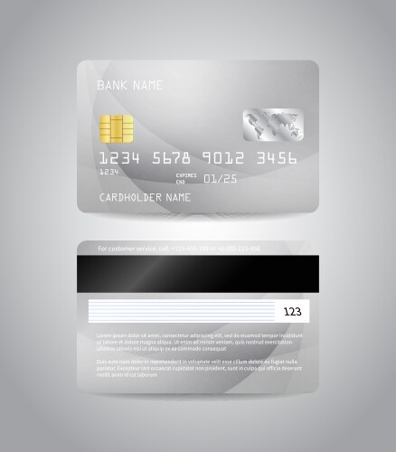 Credit card front and back side Royalty Free Vector Image