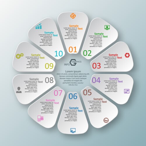 Abstract 3d paper infographics business template Vector Image