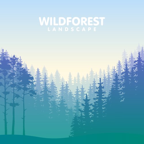 Forest background nature landscape silhouettes Vector Image