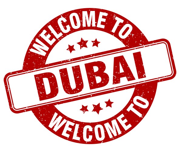 Welcome to dubai stamp round sign Royalty Free Vector Image