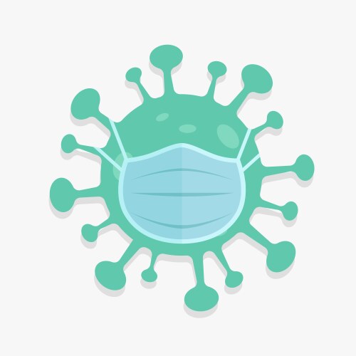 Cartoon character cute covid-19 virus Royalty Free Vector