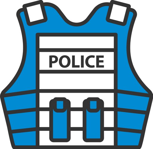 Police bulletproof vest cartoon colored clipart Vector Image