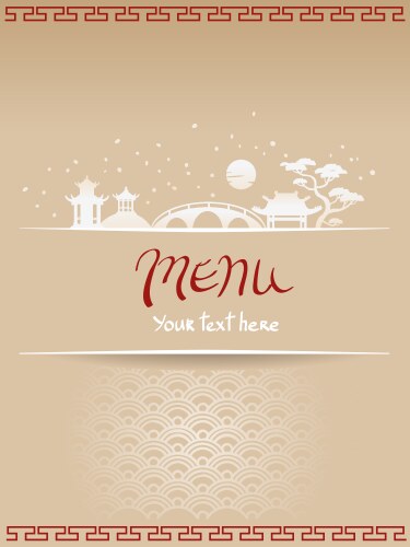 Asian Menu Template - Food & Culture Vector Image