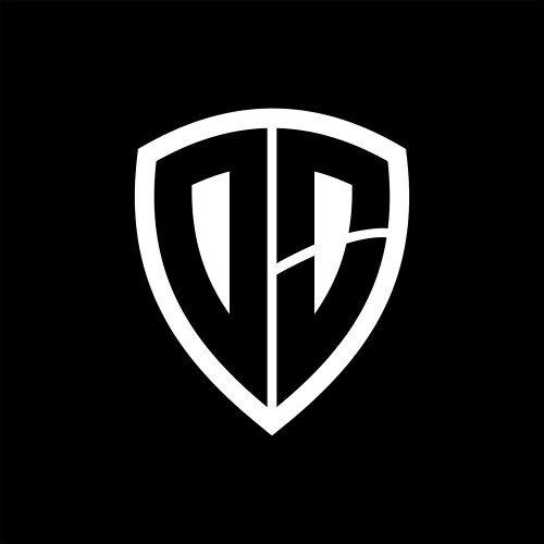 Do logo monogram bold shield geometric shape Vector Image