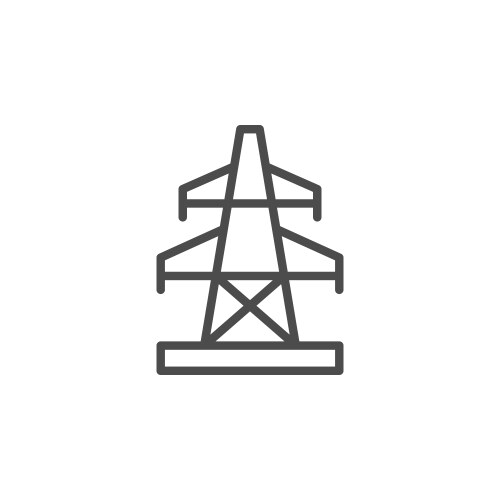 Electric pylon line outline icon Royalty Free Vector Image