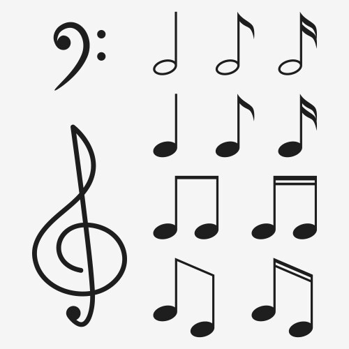 Music notes icon set Royalty Free Vector Image