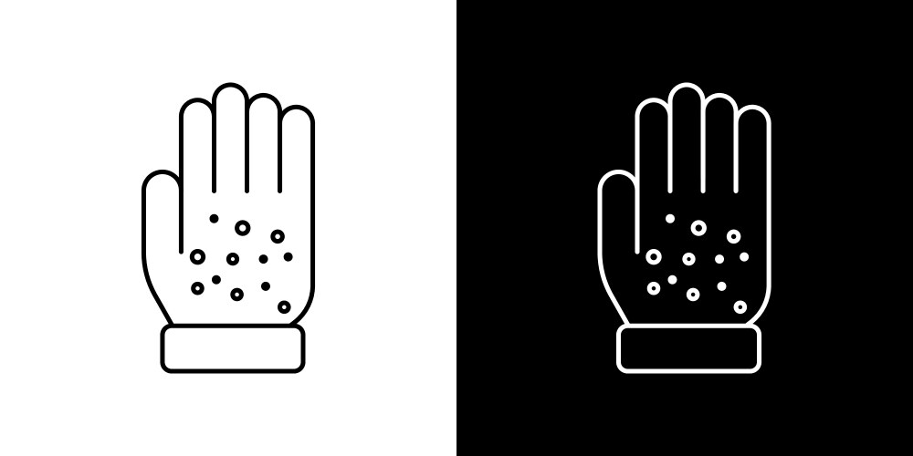 Rash hand icon set on white background Royalty Free Vector