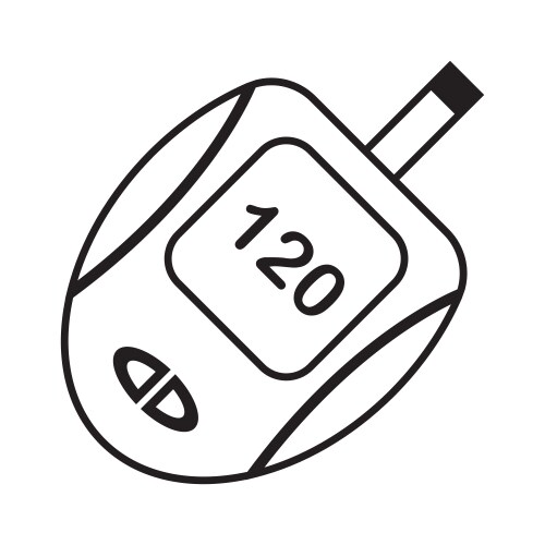Blood glucose monitor icon Royalty Free Vector Image