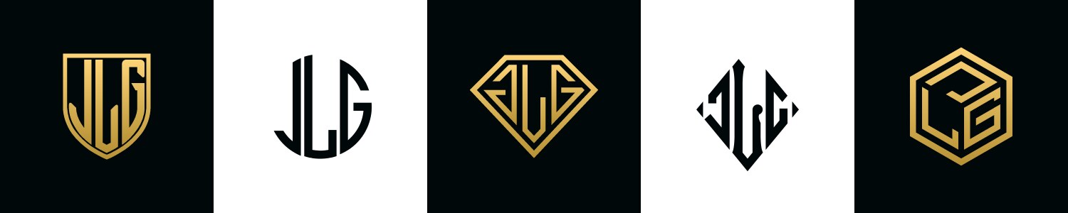 Initial letters jpg logo designs bundle Royalty Free Vector