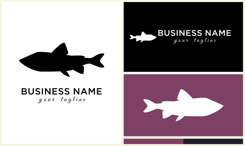 Silhouette fish logo template Royalty Free Vector Image