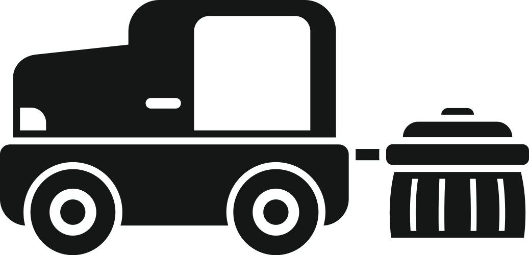 Street cleaning machine cleaning the road Vector Image