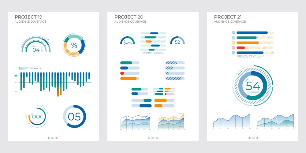 Abstract elements business charts abstract Vector Image