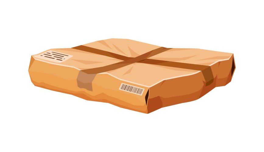 Wet and damaged crumpled boxes ripped cargo parcel