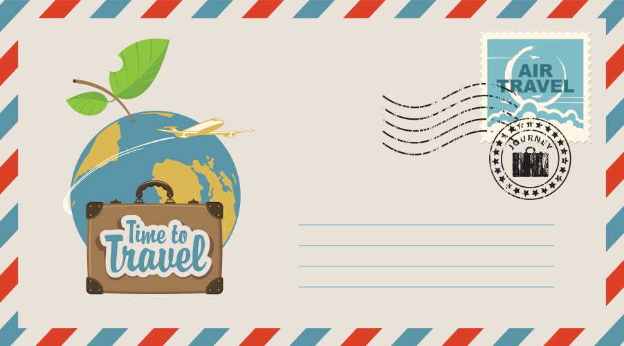 Blank horizontal postal envelope template Vector Image