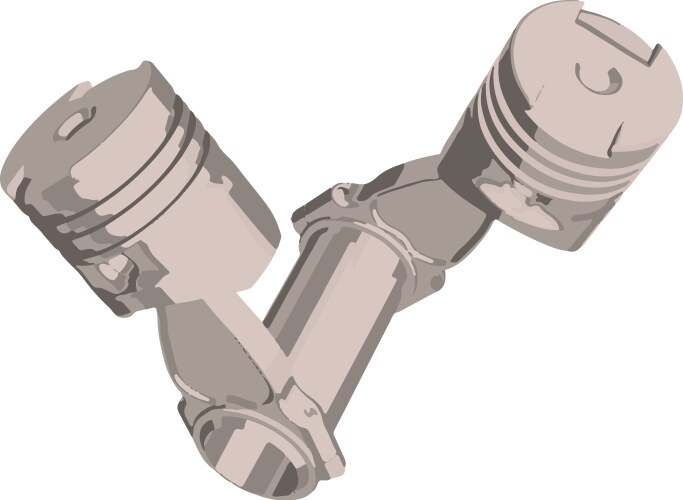 Biker with wings between two pistons Royalty Free Vector