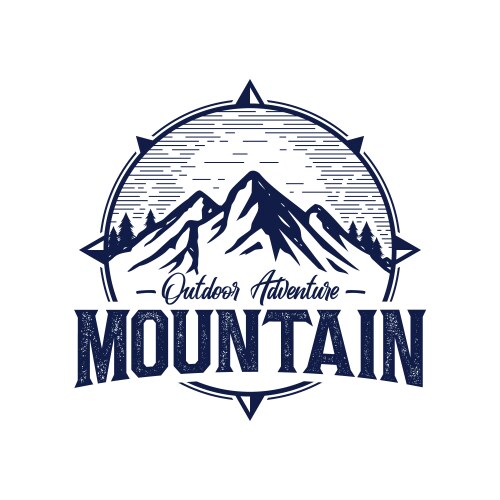 Vintage mountain logo design template Royalty Free Vector