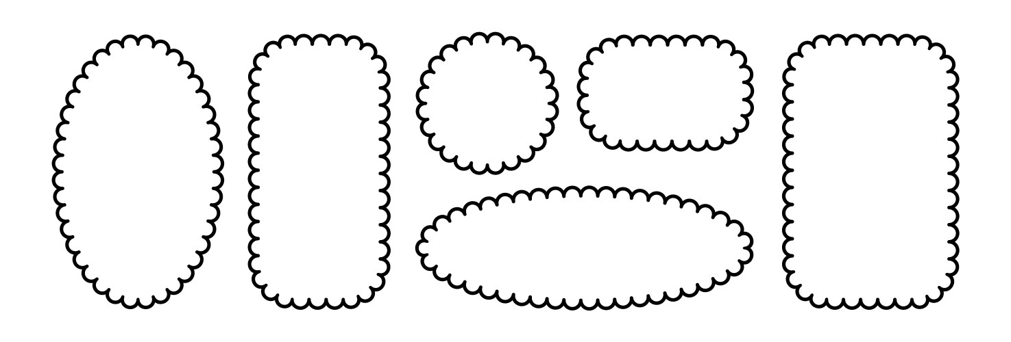 Circle and square scalloped frames edge Royalty Free Vector