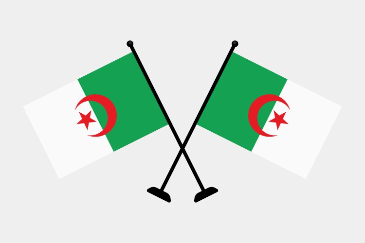Flag of algeria sign Royalty Free Vector Image