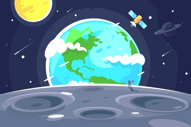 World planet earth in space globe cartoon Vector Image