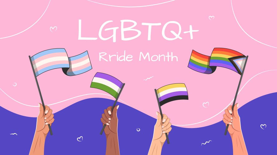 Human Hands Hold Pride Lgbtq Flag Royalty Free Vector Image