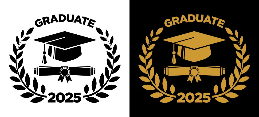 2025 graduate class logo Royalty Free Vector Image